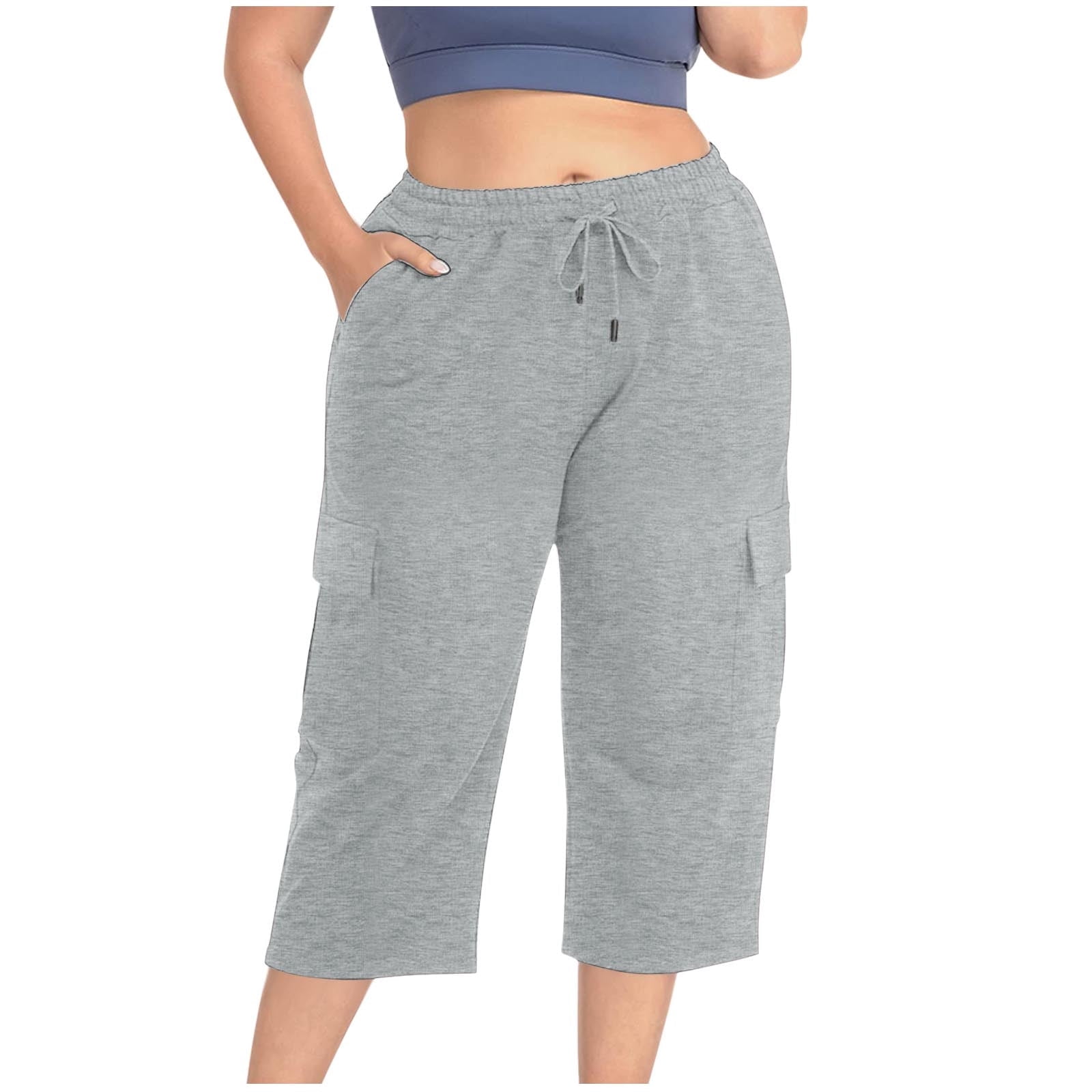 Dezsed Womens Plus Size Capris Summer Loose Wide Leg Capri Pants Dressy ...
