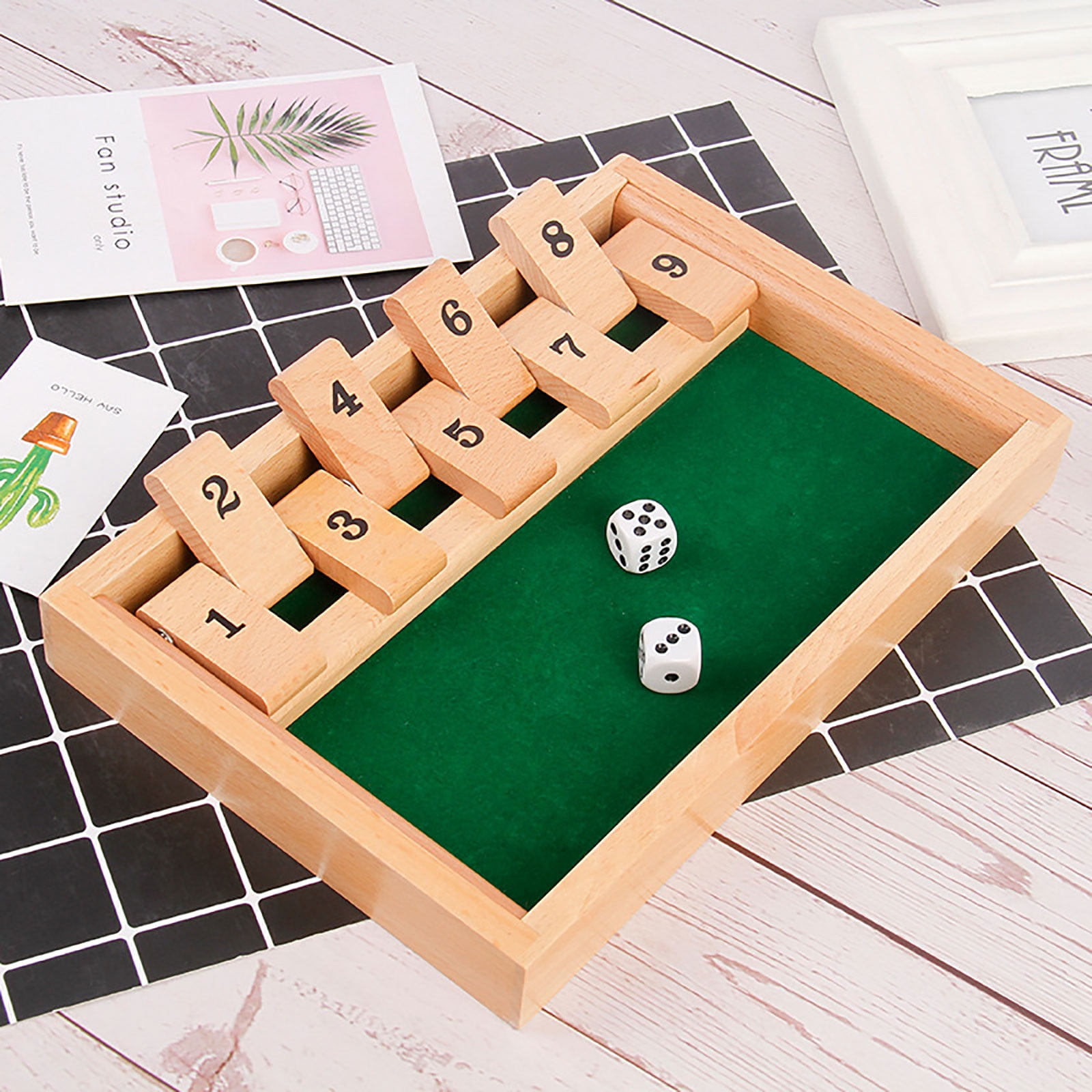 Wooden Shut The Box Game The Box Game Table Math Game for Adults Or ...