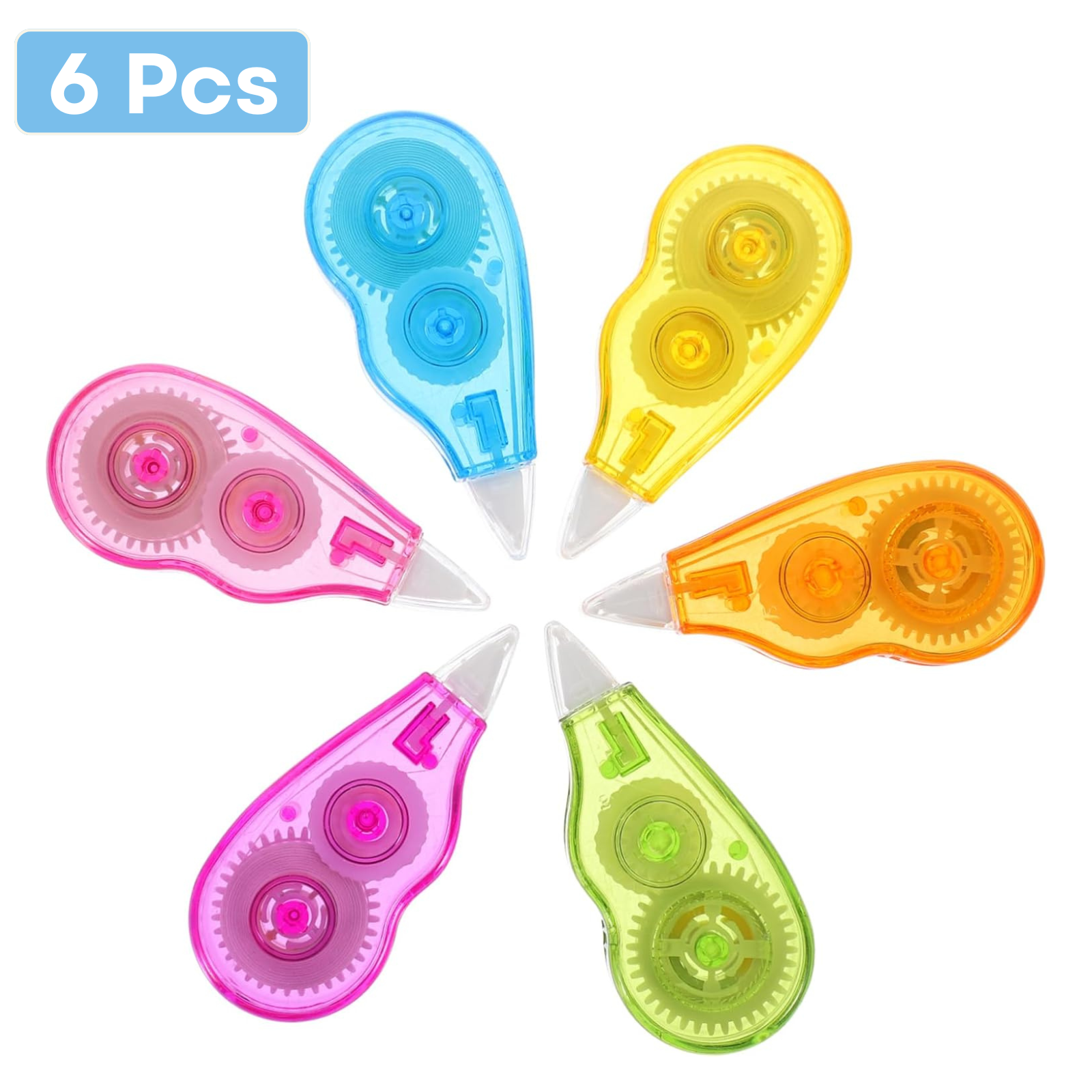 Dezytech 6Pcs White Out Correction Tape Set, Portable Mini Correction ...