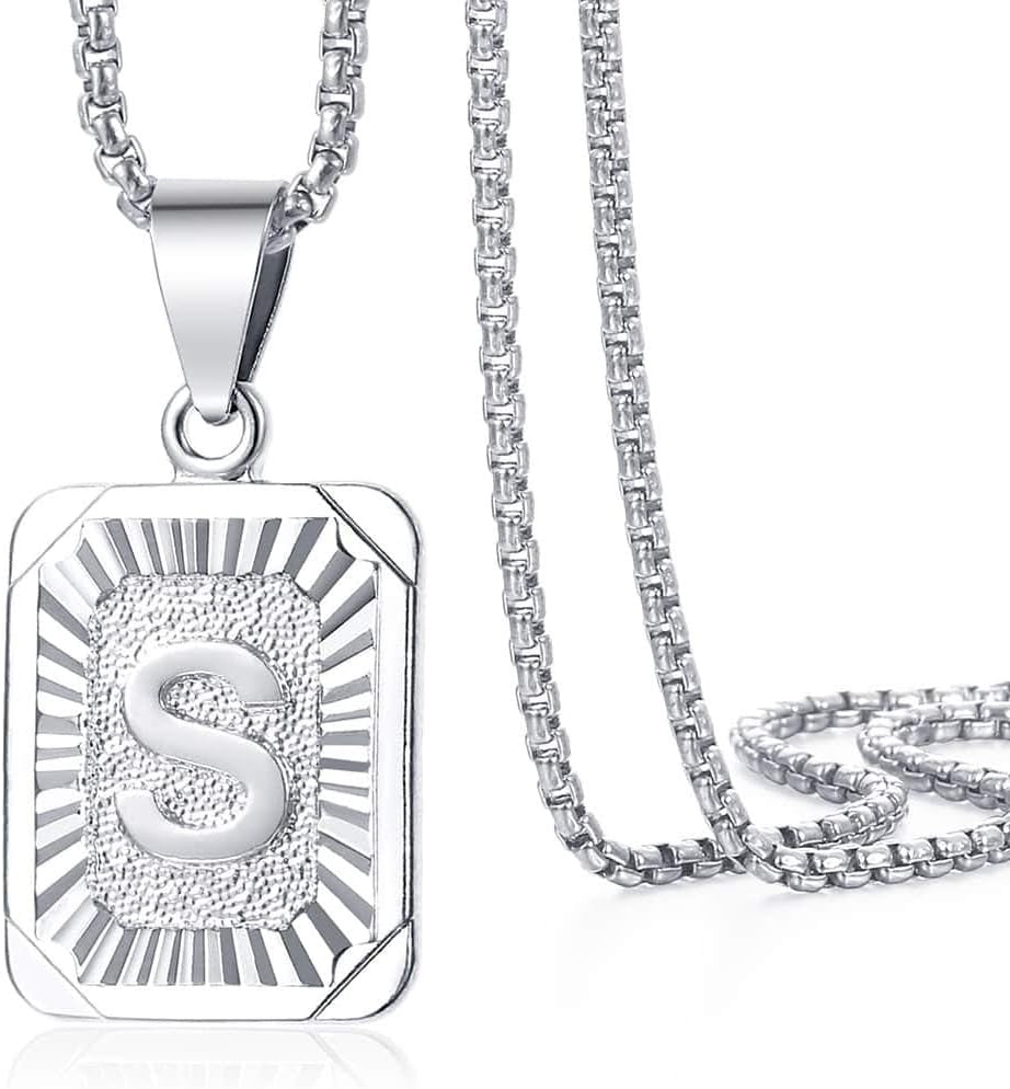 Dford Initial A-Z Letter Necklace for Men Women,Capital Letter Pendant ...