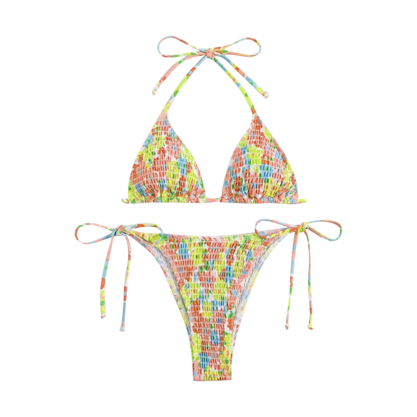 Dgankt Bikini Sets for Women Halter Triangle Top String Swimwear Two ...