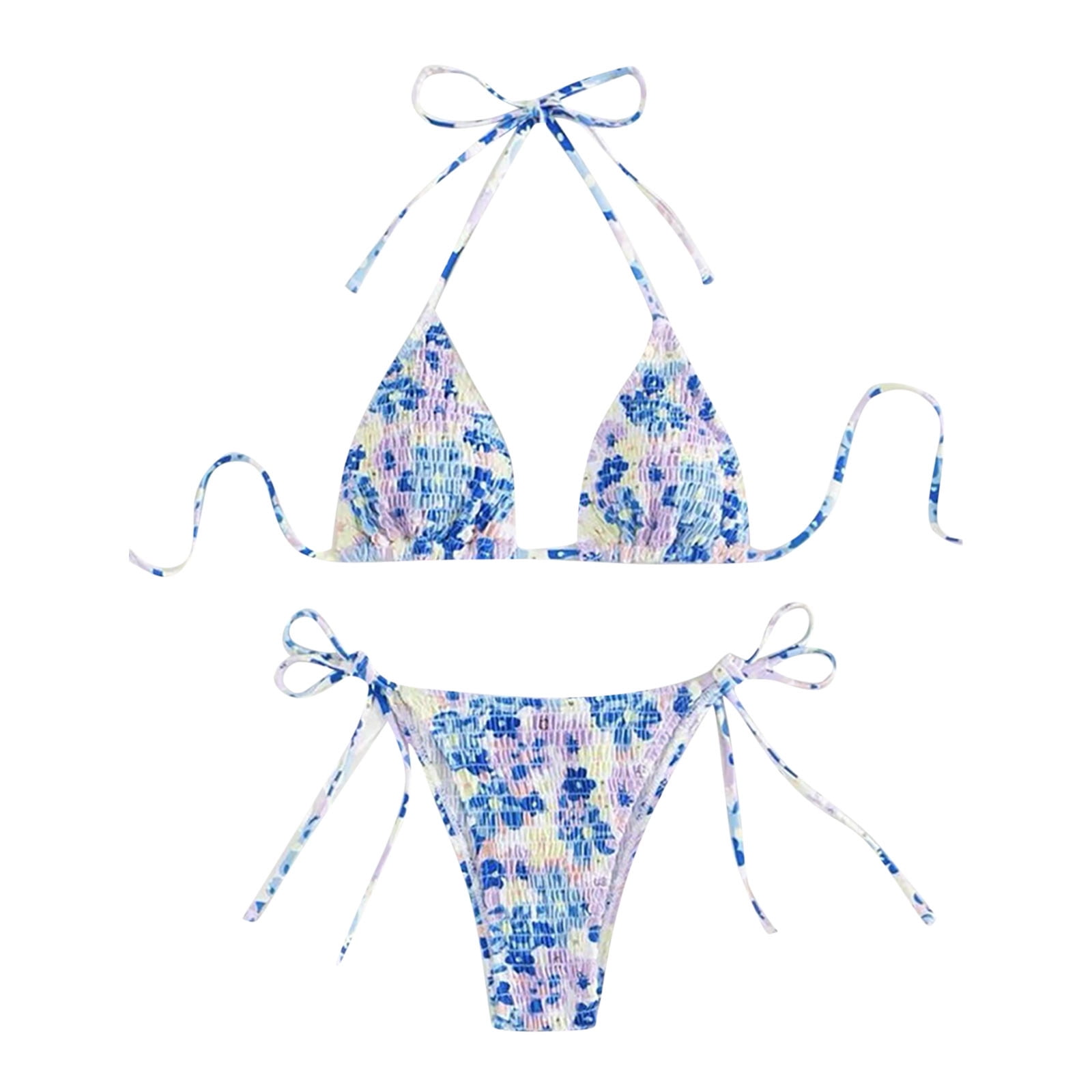 Dgankt Bikini Sets for Women Halter Triangle Top String Swimwear Two ...