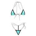 Dgankt Bikini Sets for Women Sheer Mesh Halter Triangle Self Tie Two ...