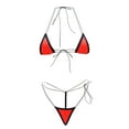 Dgankt Bikini Sets for Women Sheer Mesh Halter Triangle Self Tie Two ...