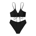 Dgankt Bikini Sets for Women Tie Front Bathing Suit Padded Two Piece ...
