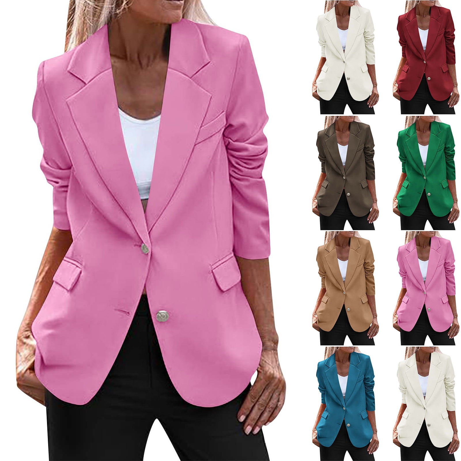 Dgankt Blazers for Women Fall Fashion Bussiness Casual Blazers Open ...