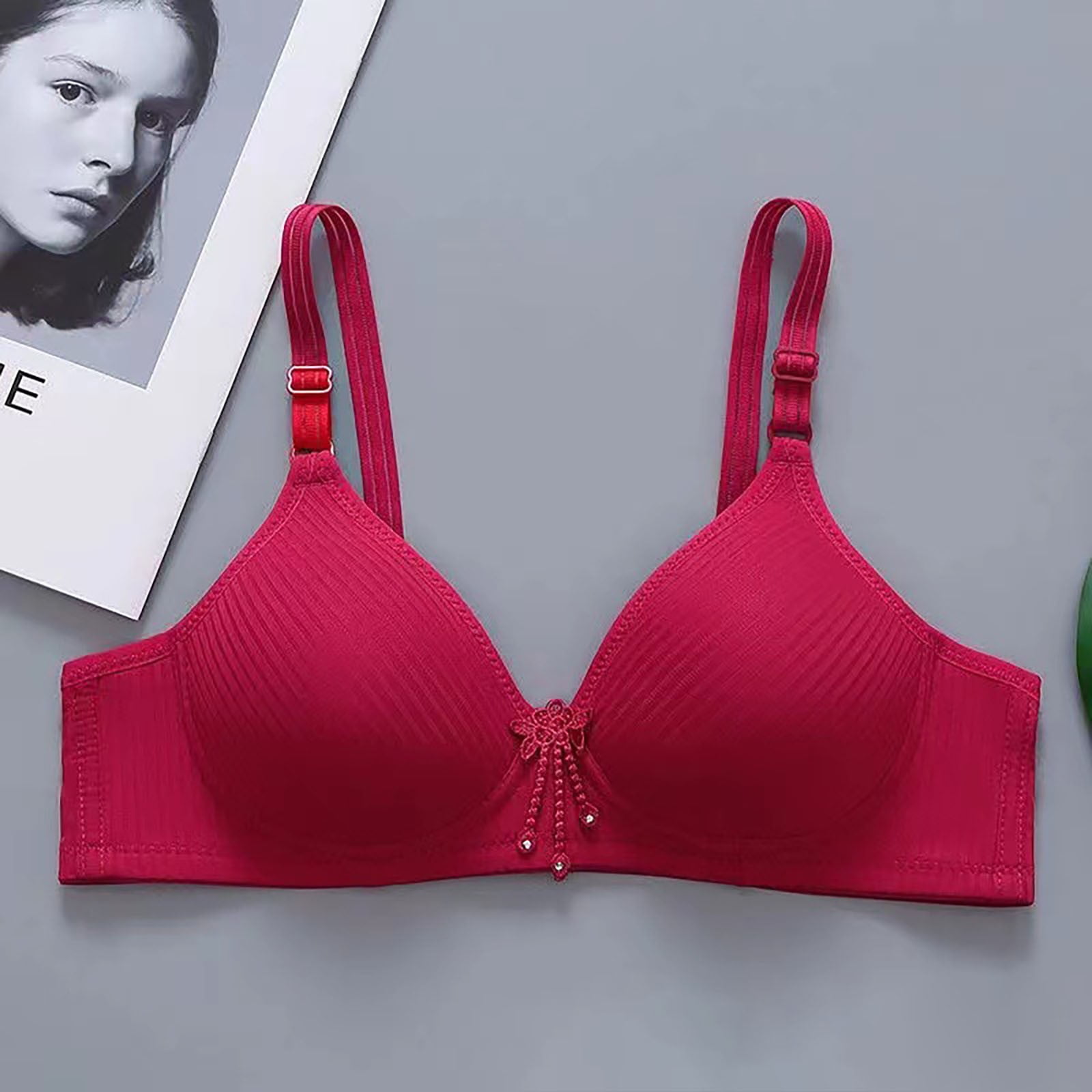 Dgankt Bras for Women No Underwire Nursing Bra Front Release Glossy ...