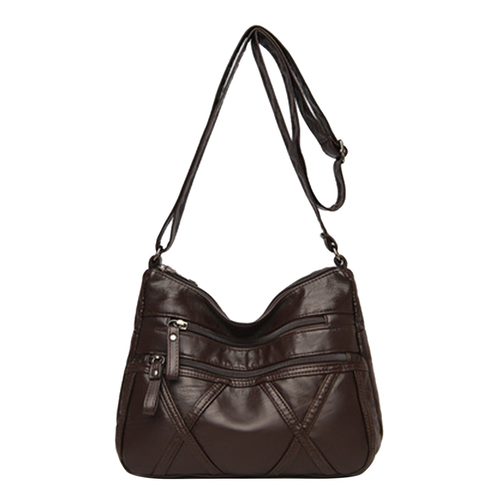 Dgankt Crossbody Bags for Women Soft PU Leather Purses Multi-Zipper ...