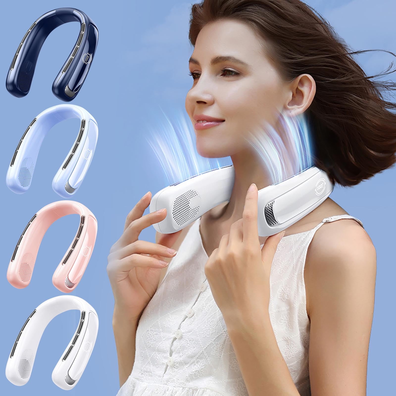 Dgankt LED Digital Display USB Silicone Fan Silent Sports Portable Leaf ...