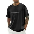 Dgankt Men's Print T-Shirts Drop Shoulder Letter Design Athletic Crew ...