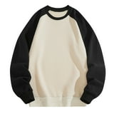 Dgankt Shirts for Men Casual Solid Color Round Collar Pullover ...