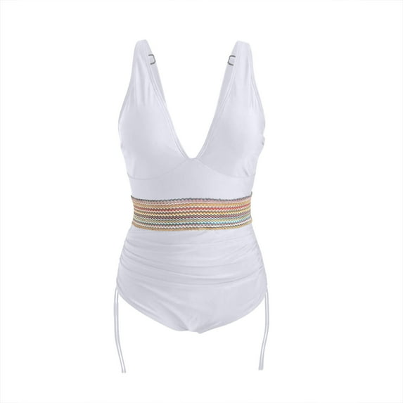 Dgankt Women's One Piece Swimsuit Tummy Control Deep V Neck Swimsuit ...