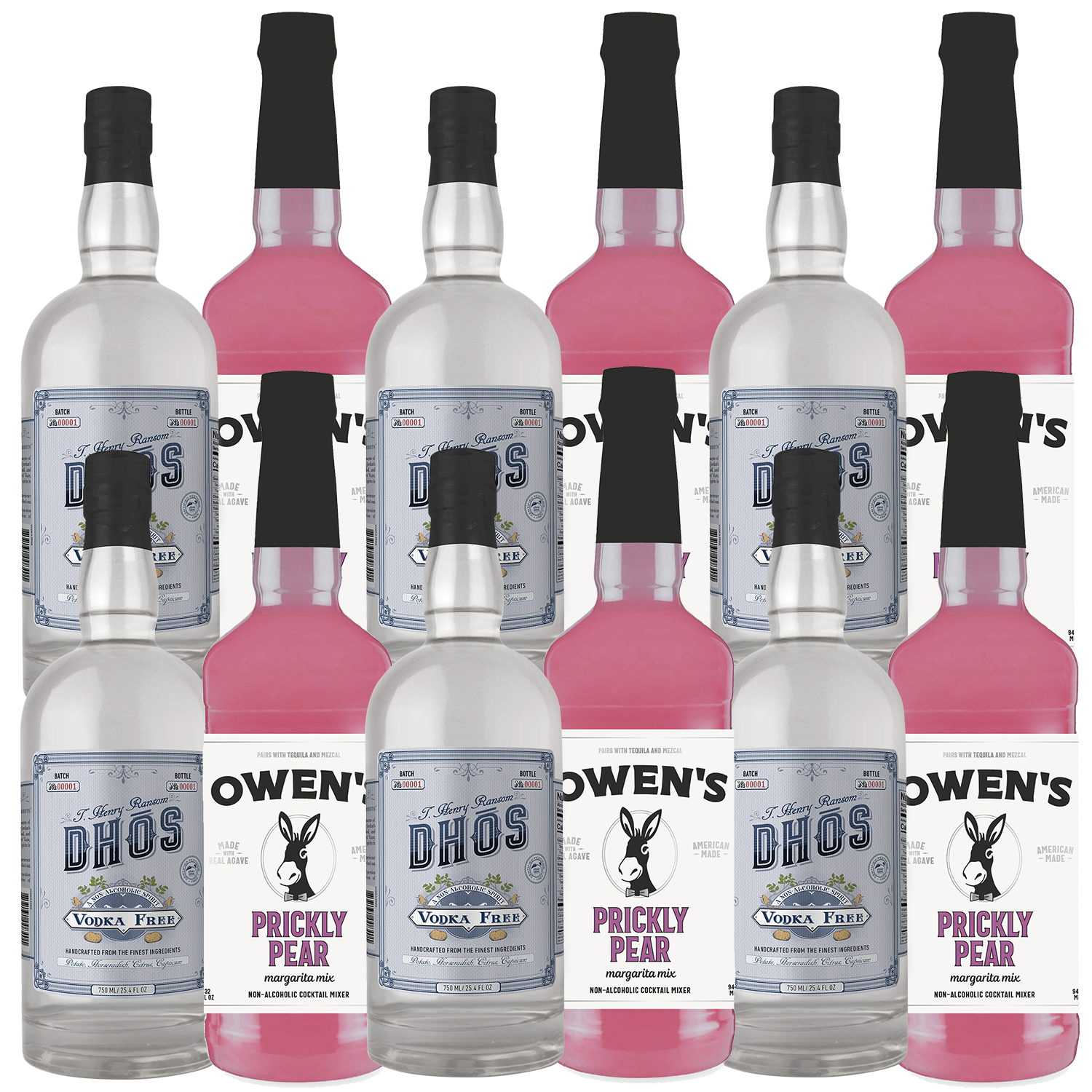 Dhōs Handcrafted Non-Alcoholic Vodka 6 Pack 750 ML Bottle w 6 Pack Owen ...