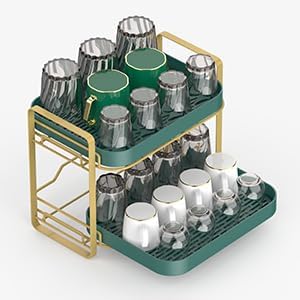 Dhadh Double Decker Shelf Organiser Multipurpose Space Saver Rack Green ...