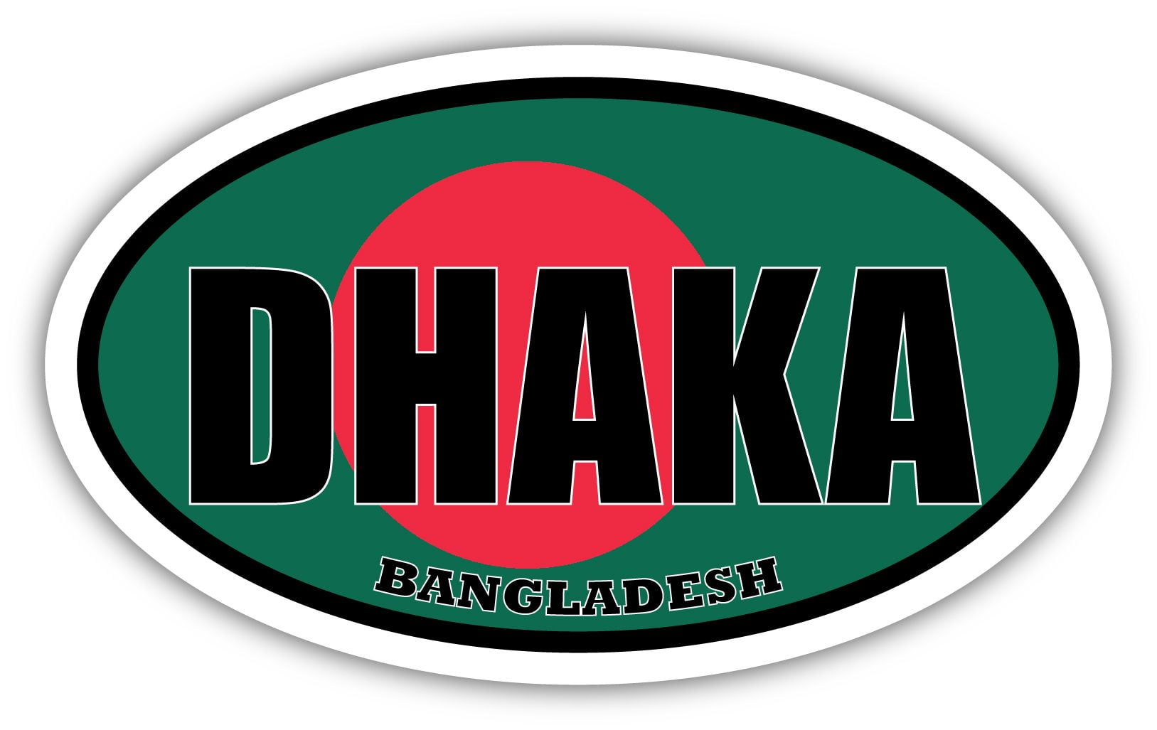 Dhaka Bangladesh Flag Oval Decal Vinyl Bumper Sticker 3x5 inches ...