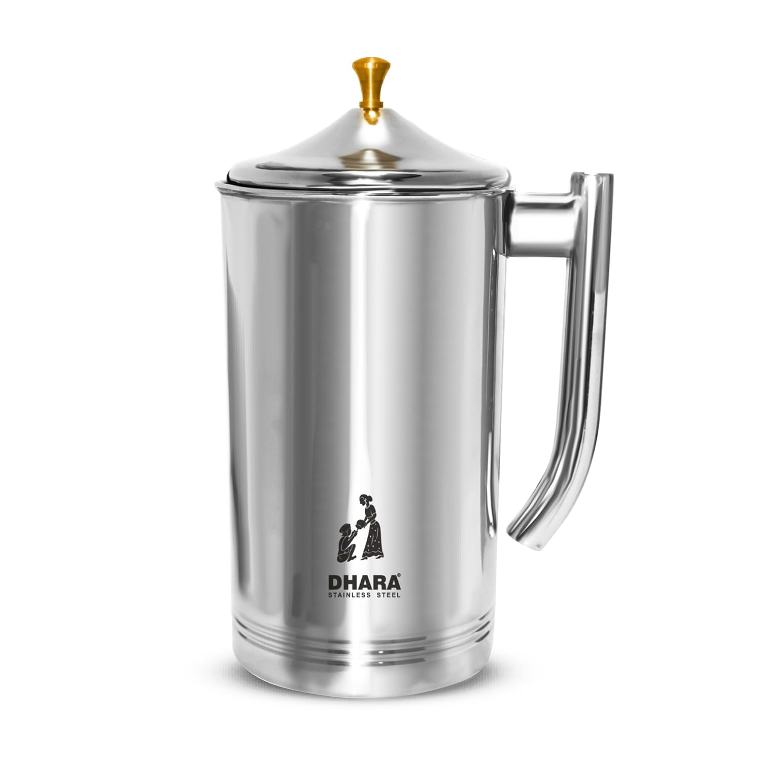 Dhara Stainless Steel Aster Water Pitcher with Lid 15 Liters Food Grade Rust Proof Easy to Carry ...