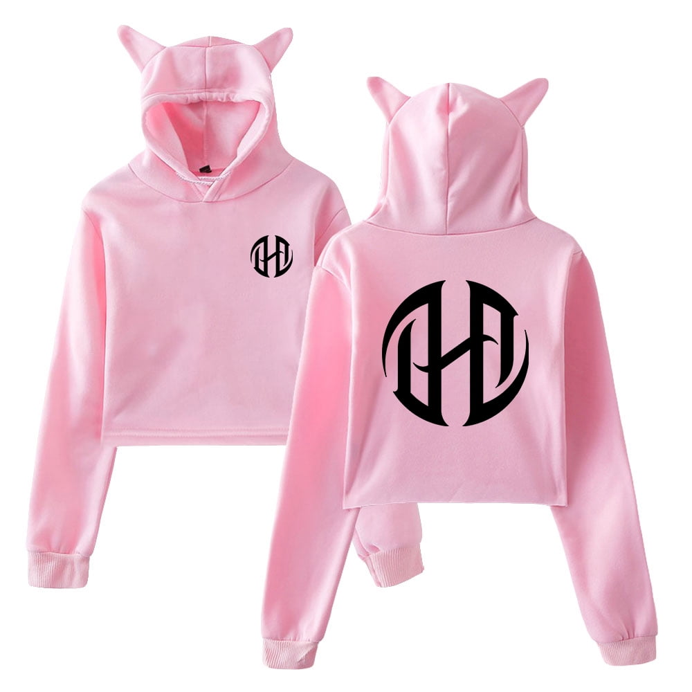 Dharius Pullover Pop Singer Merch 2024 Tour Female Cat Ears Hoodie Long ...