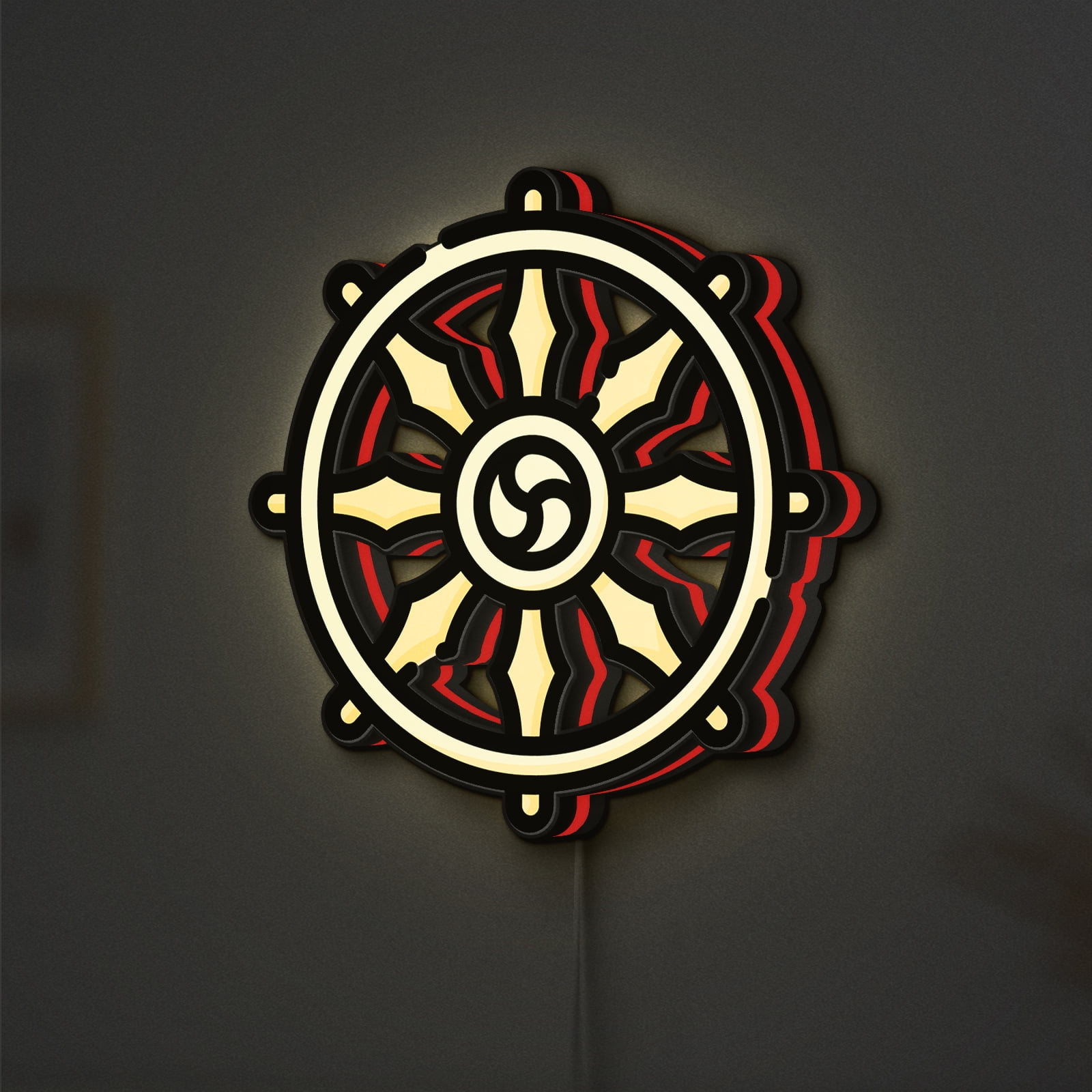 Dharma LED Lightbox - Spiritual Chakra Dharma Wheel Decor, Custom Led ...