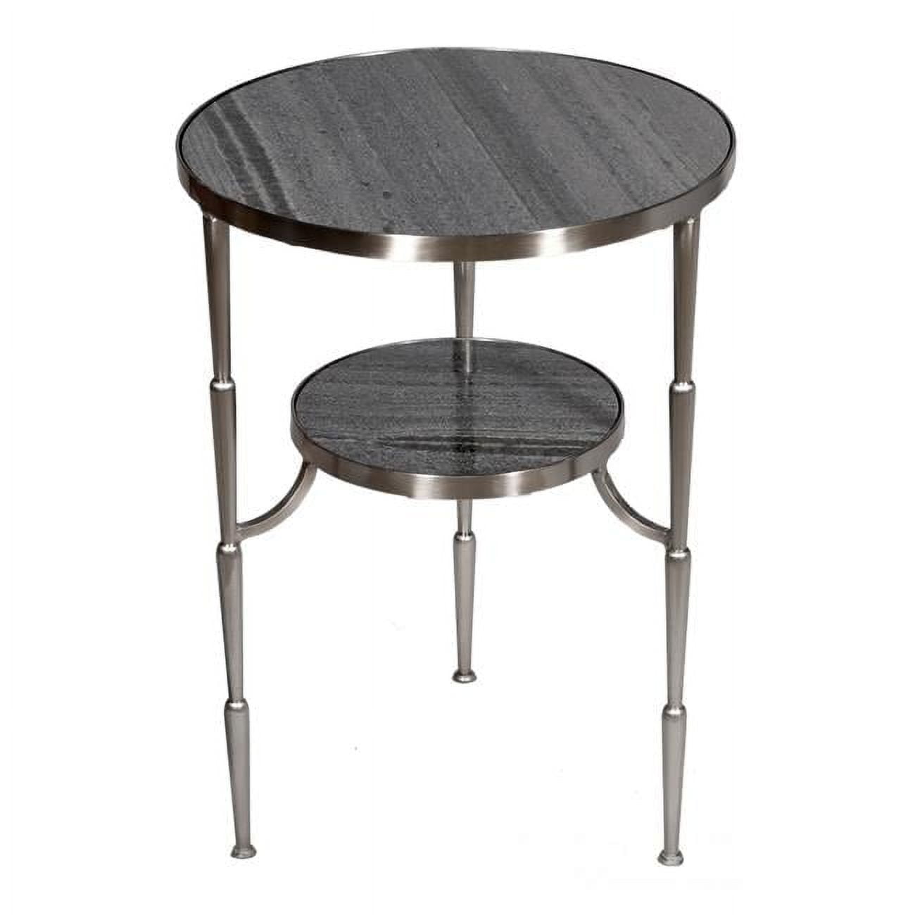 Dharma Side Table on Cast Iron Frame in Satin Nickel Finish with Gray Marble - Walmart.com