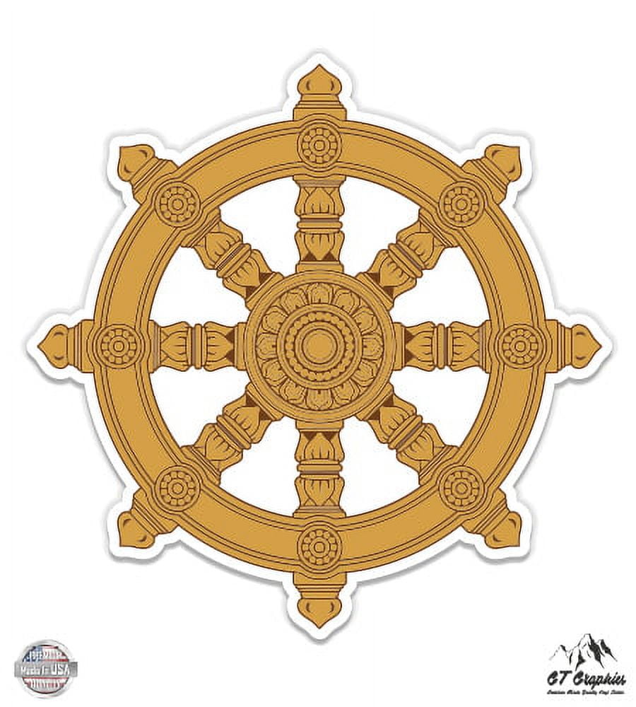 Dharma Wheel - 5" Vinyl Sticker - For Car Laptop I-Pad - Waterproof ...