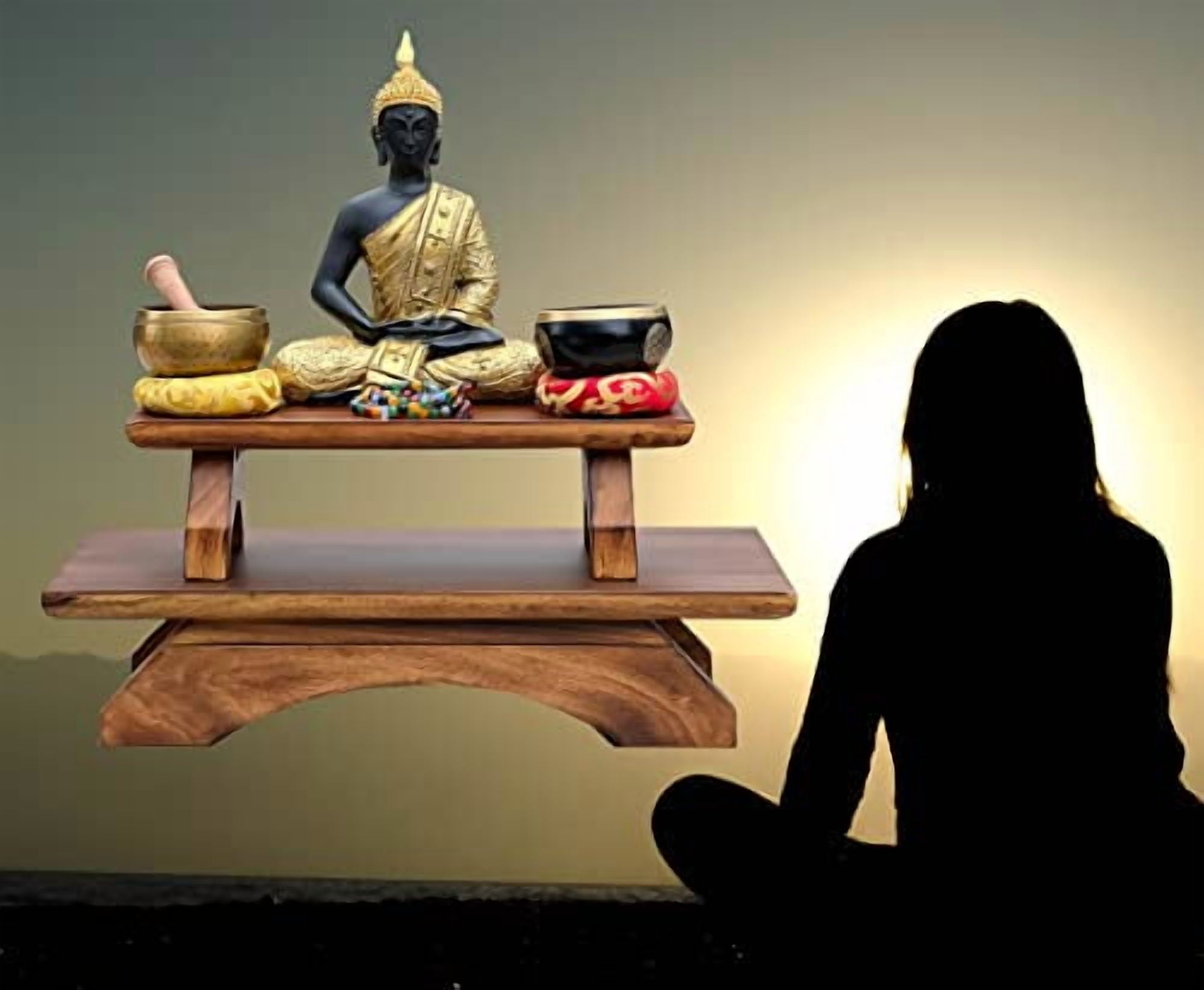 DharmaObjects Premium Solid Wood Hand Carved Personal Shrine Altar ...