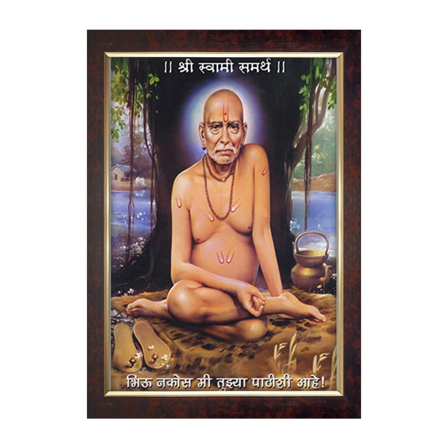 Dharvika Innovations Shri Swami Samarth Photo Frame Swami Samarth Maharaj Photo Frame 6705 Brown ...