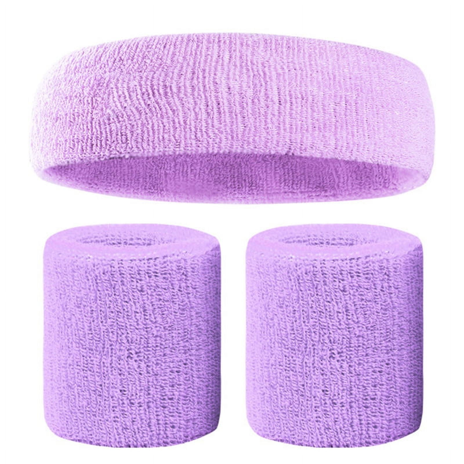 Dheera Sweatbands Set Colorful Headband Wristband Elastic Athletic ...