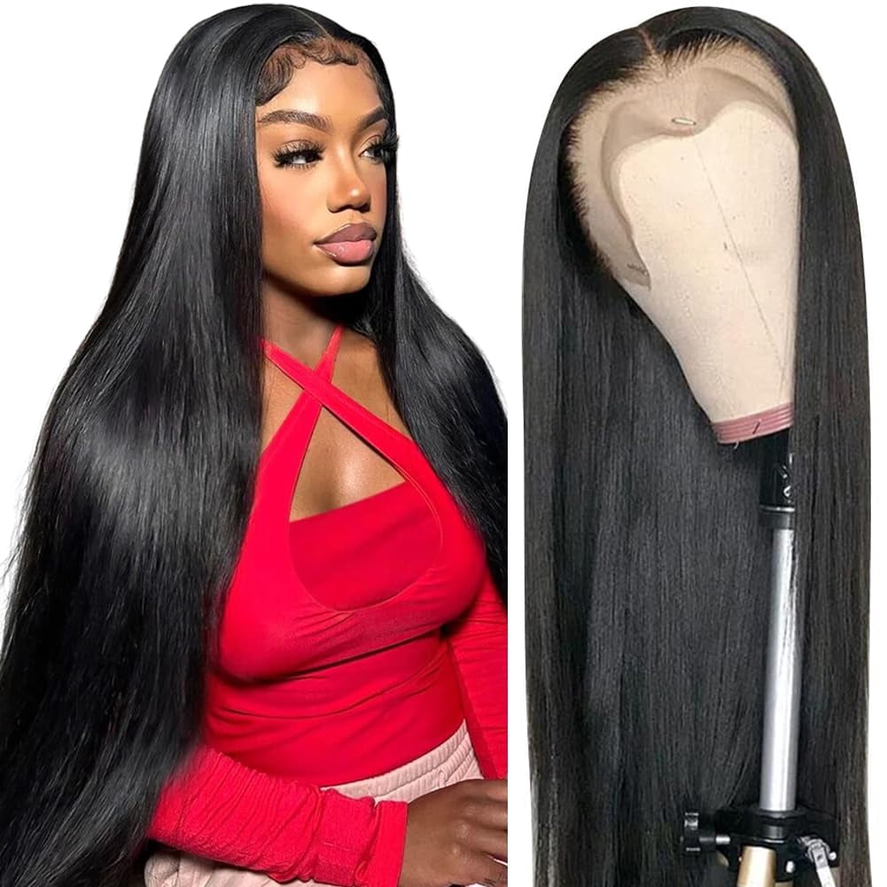 Dheridy 250 Density 260g 28 Inch, 100% Real Hair Wig, Straight 13x6 HD ...