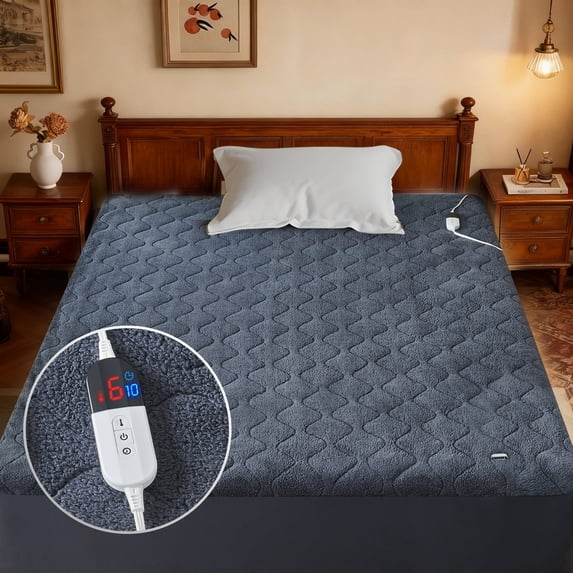 Dhole Cotton Blend Heated Mattress Pad Secure Comfort Technology ...