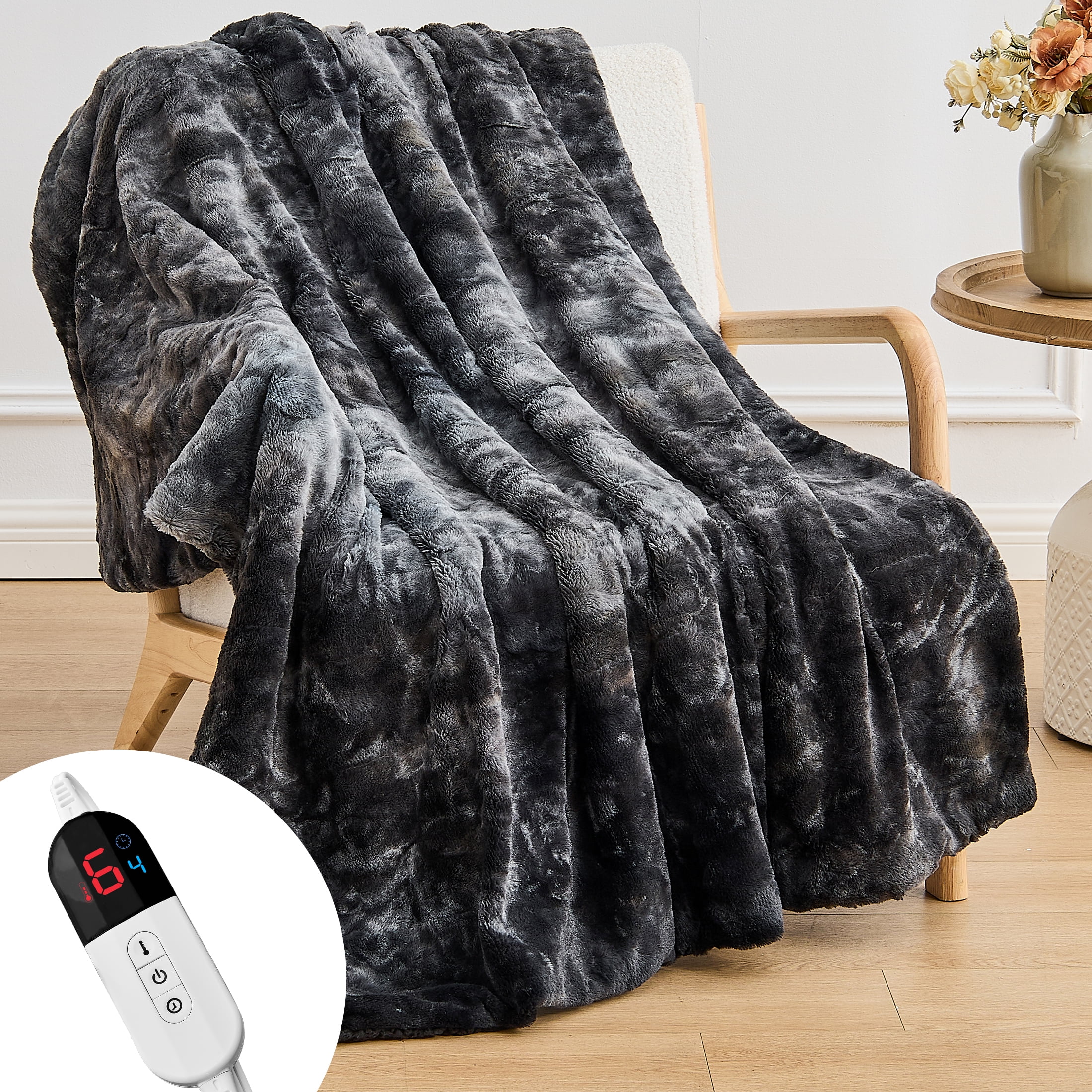 Dhole Heated Blanket Electric Throw - 50"x60" Heating Blanket Throw 4 ...