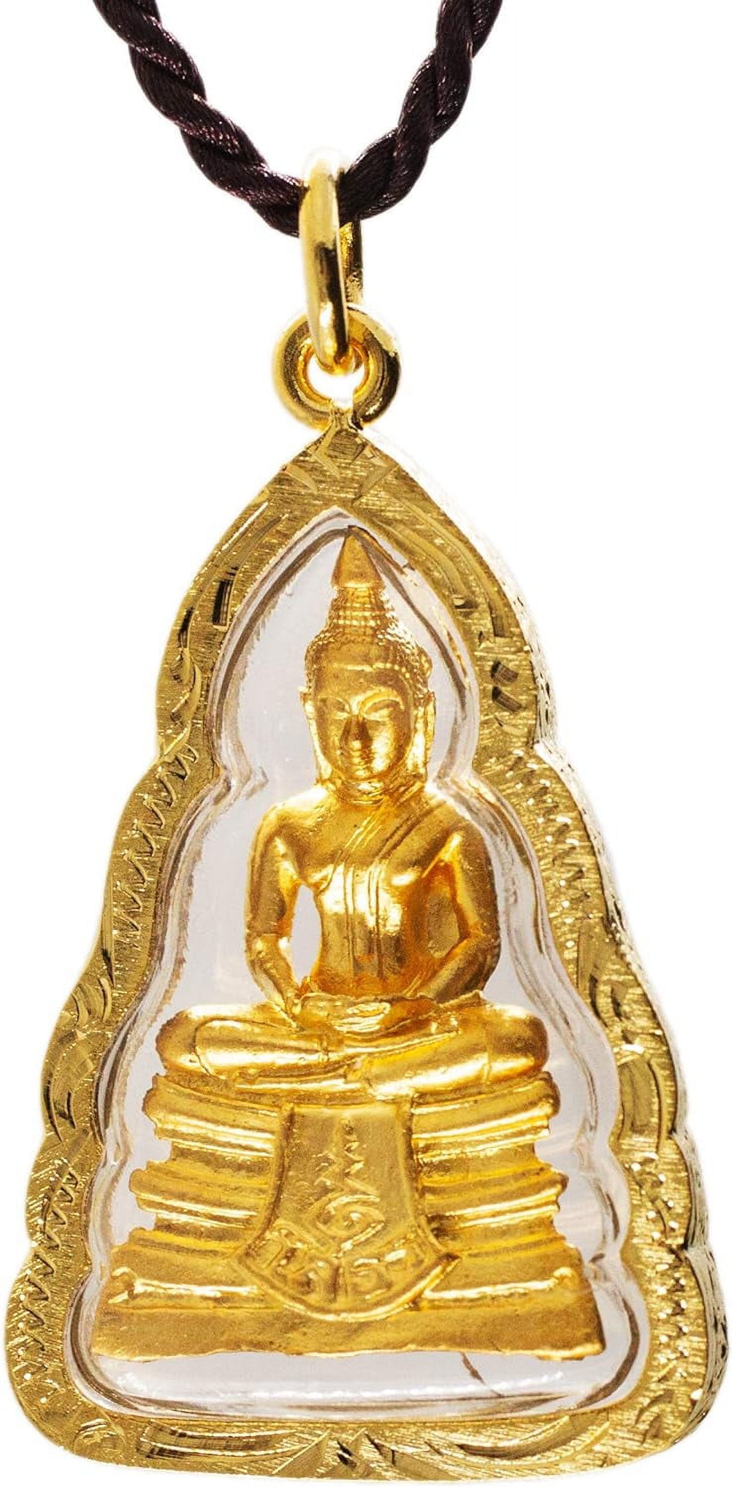 Dhyana Mudra Golden Buddha Thai Amulet Pendant - Walmart.com