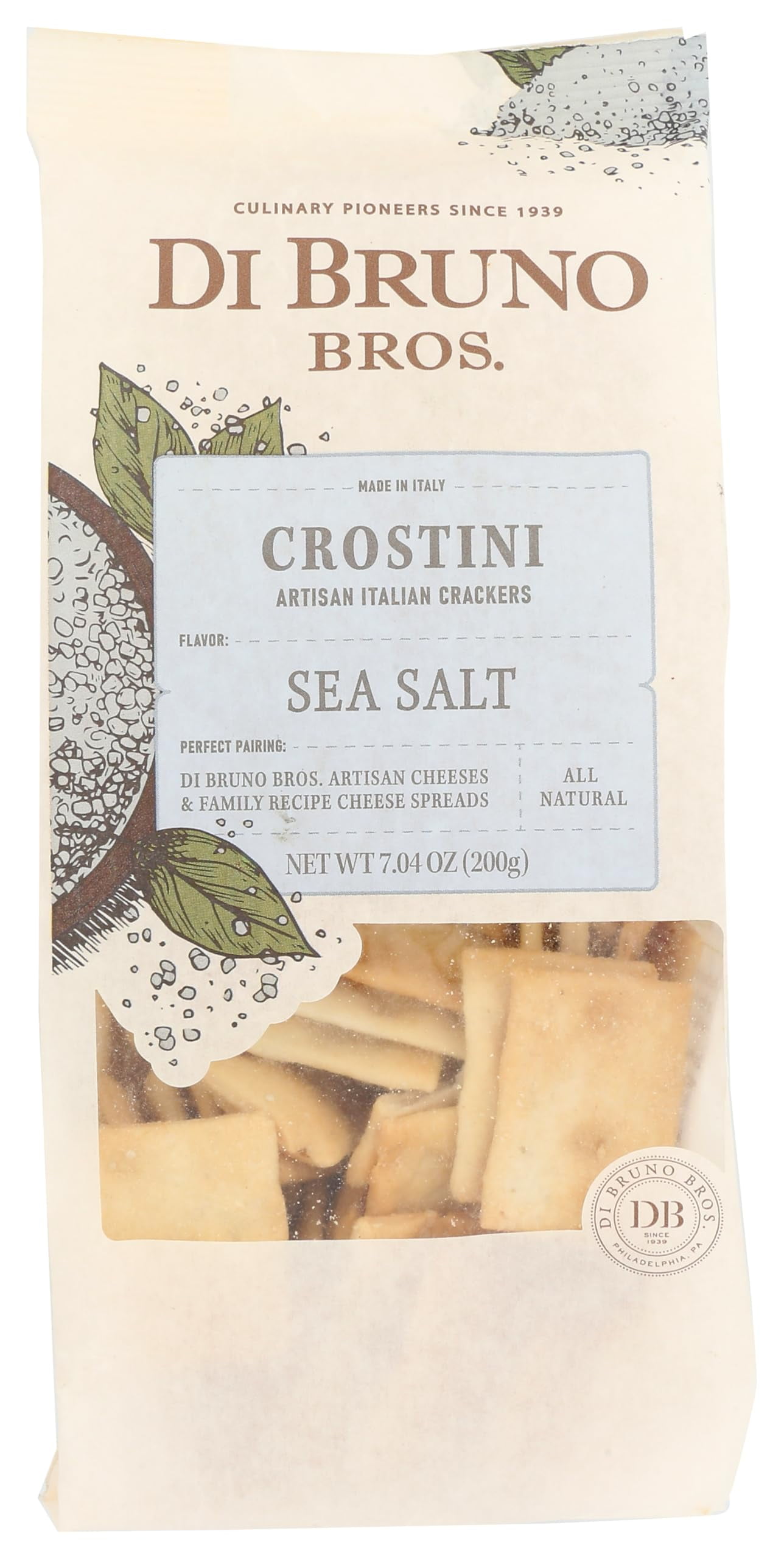 Di Bruno Bros Artisan IRF13 Italian Crostini Crackers with Sea Salt - 7 ...