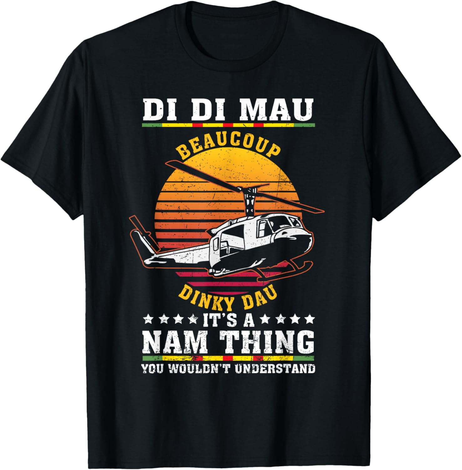 Di Di Mau Beaucoup Dinky Dau Vintage US Army Vietnam Veteran T-Shirt ...