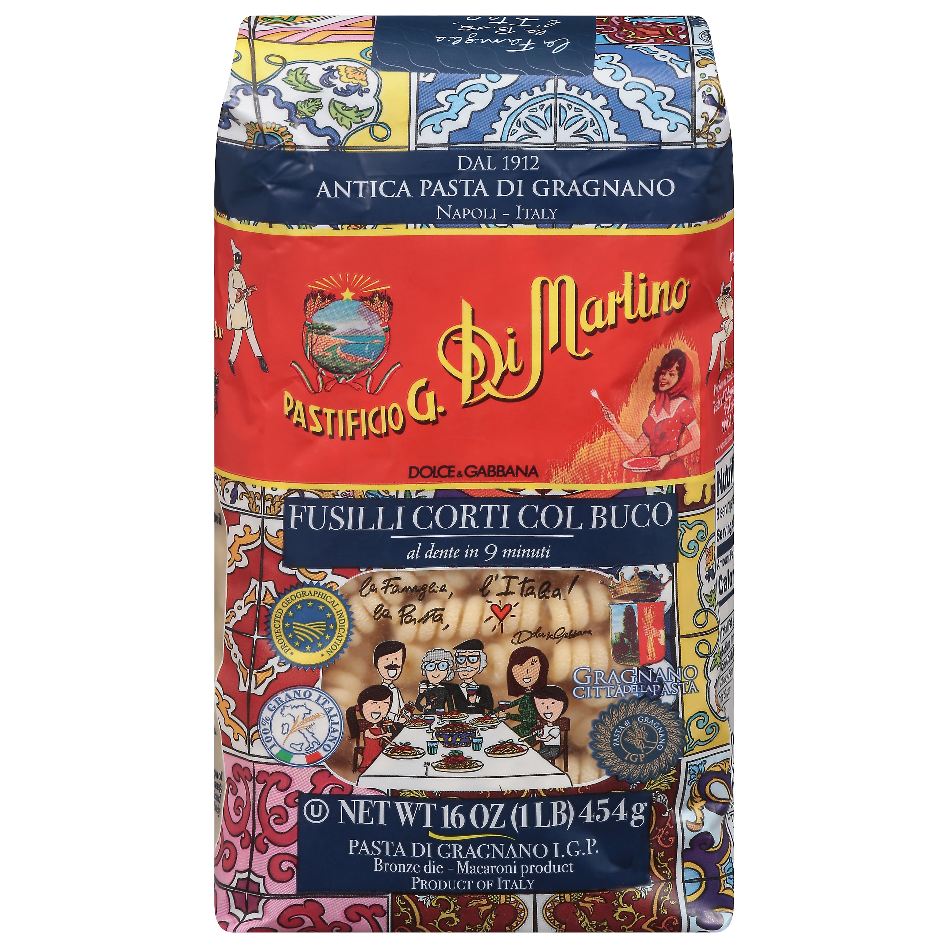 Di Martino Fusilli Corti Col Buco Pasta 1 lb (Pack Of 12) - Walmart.com