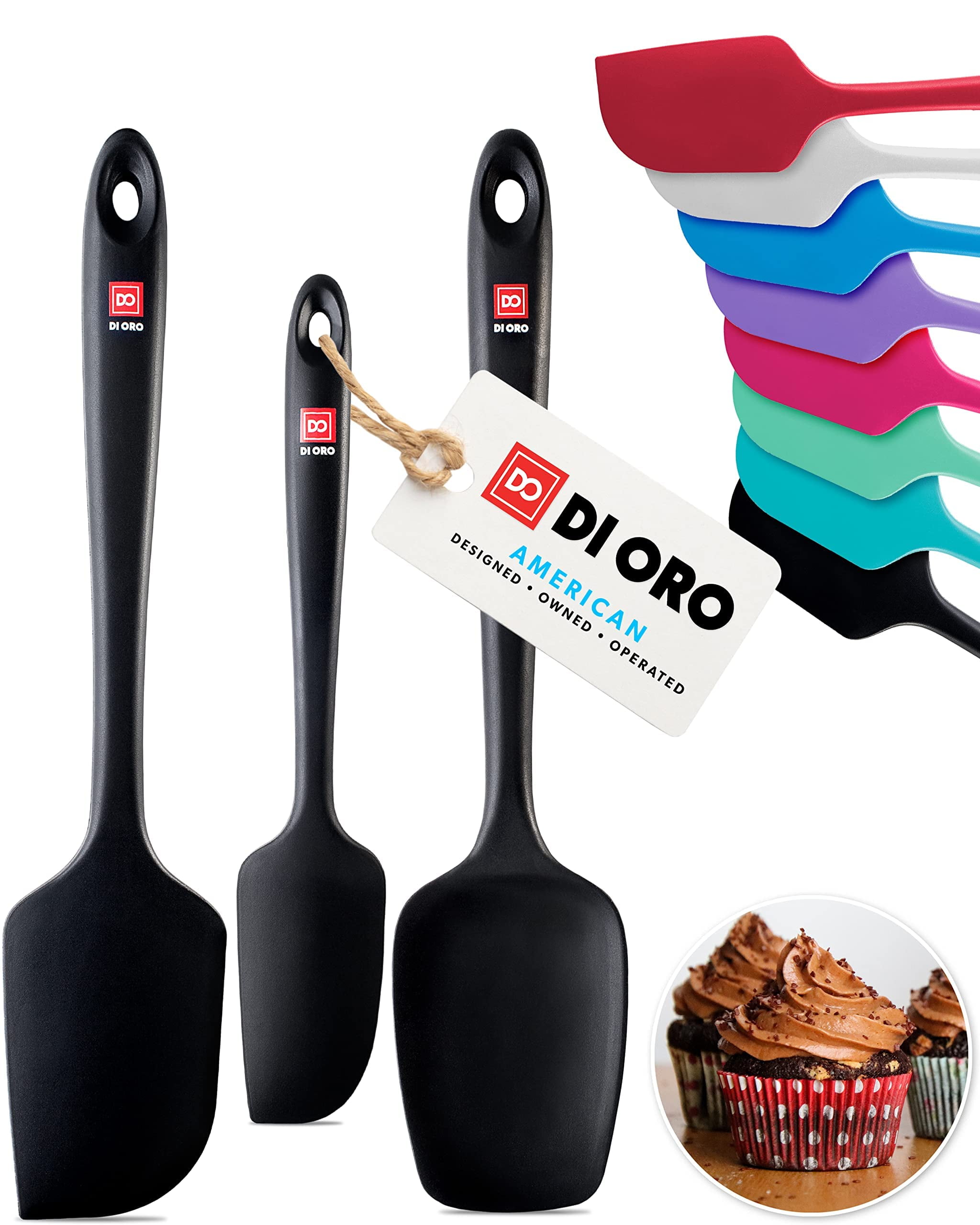 Di Oro Silicone Spatula Set - Rubber Kitchen Spatulas For Baking ...