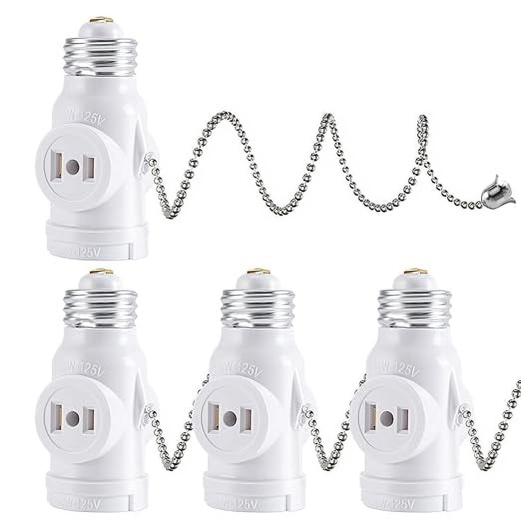 DiCUNO E26 Light Socket to Plug Adapter, 2 Polarized Outlet Bulb ...