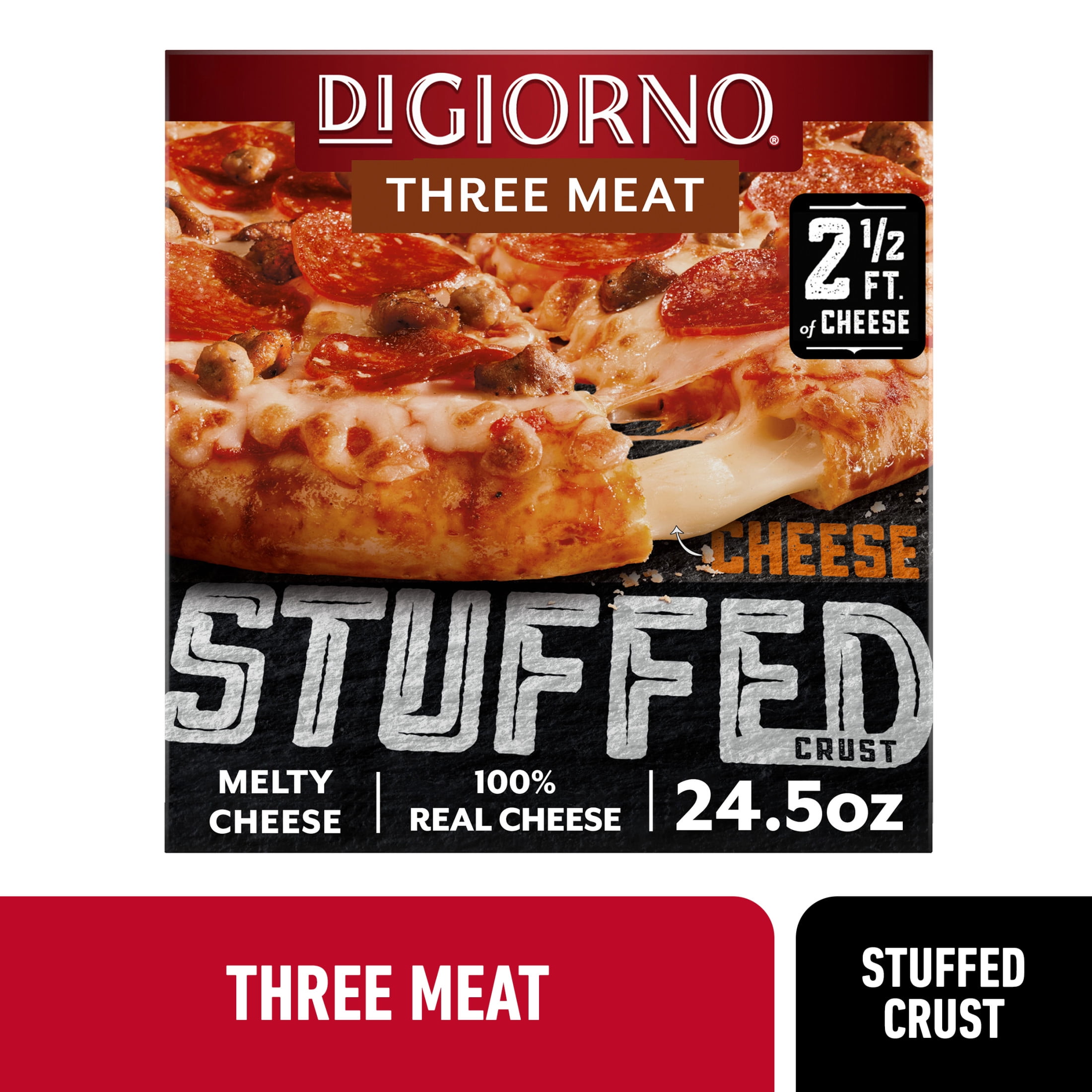 DiGiorno Three Meat Stuffed Crust Pizza with Pepperoni, 24.5 oz (Frozen ...