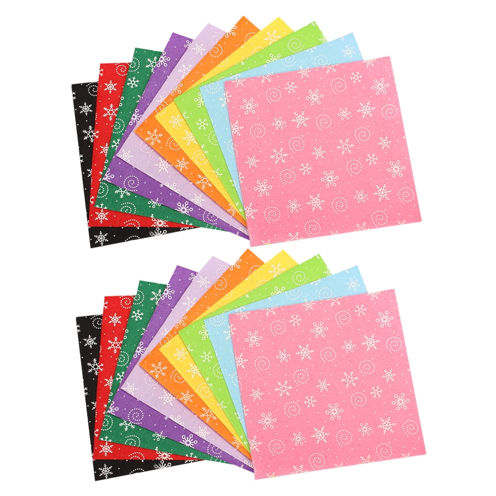 DiMaddie 10pcs Snowflake Pattern Felt Fabric Squares for DIY Crafts ...