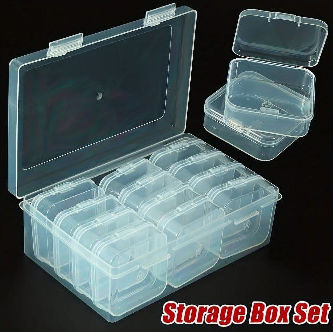 DiMaddie 12pcs Mini Bead Organizer Box Small Bead Storage Plastic Cases ...