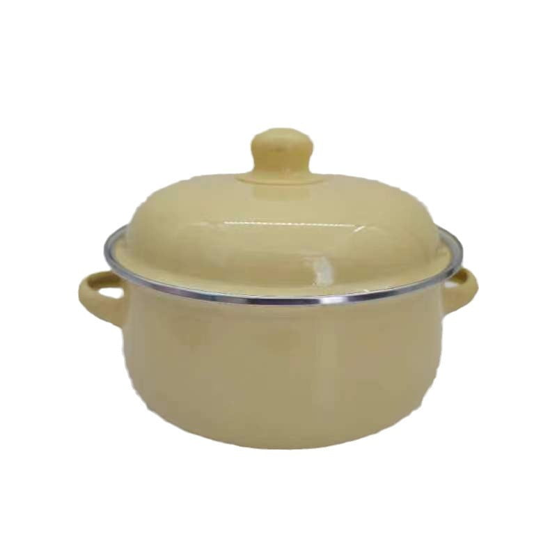 DiMaddie 20cm Enamel Stockpot with Lid Enamel Stew Pot Soup Stock Pot ...
