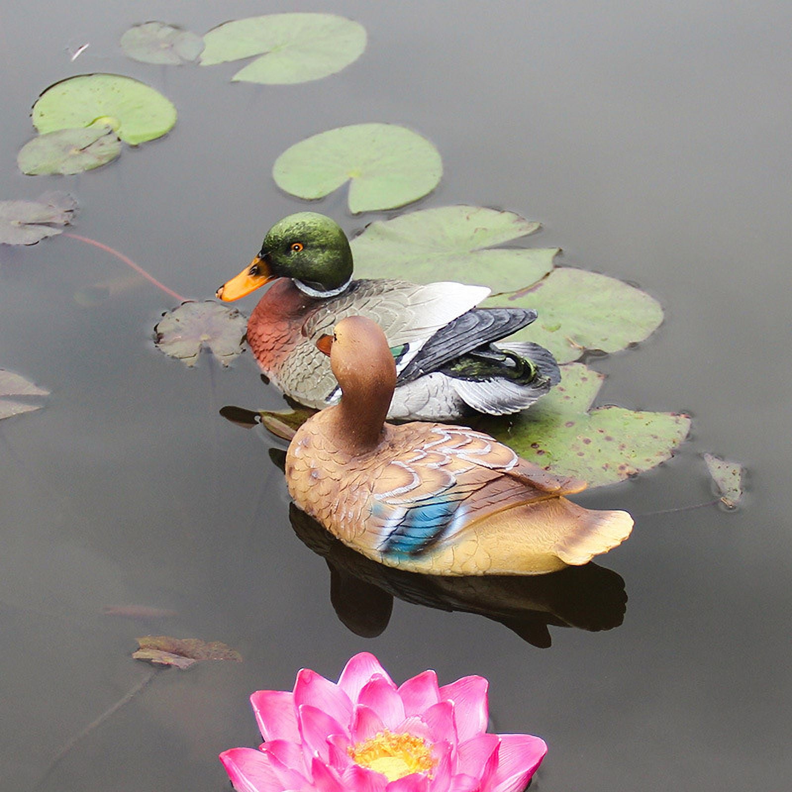 DiMaddie 2pcs Realistic Duck Floating Decor, Floating Resin Duck ...