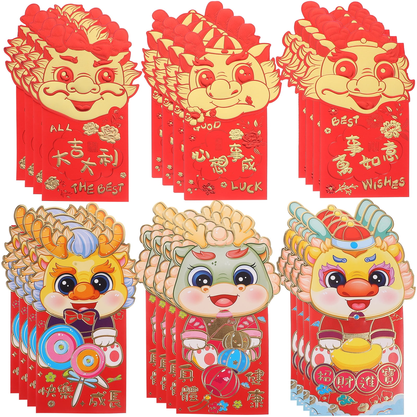 DiMaddie 36 Chinese Red Envelopes for New Year & Weddings - Walmart.com