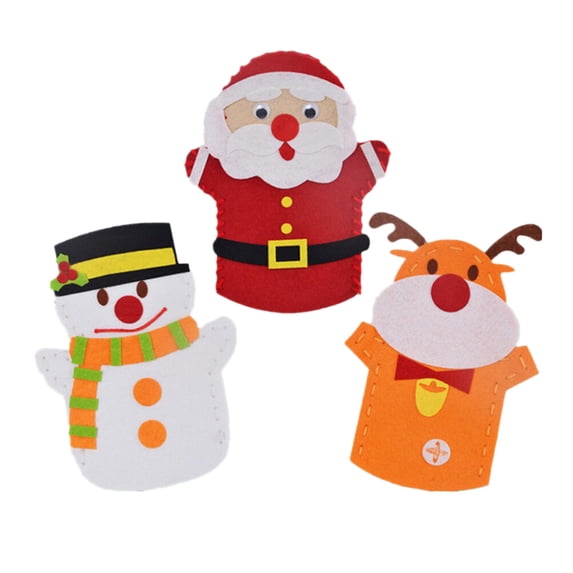 DiMaddie 3pcs Christmas Hand Puppets DIY Felt Ornament Kits for Kids ...