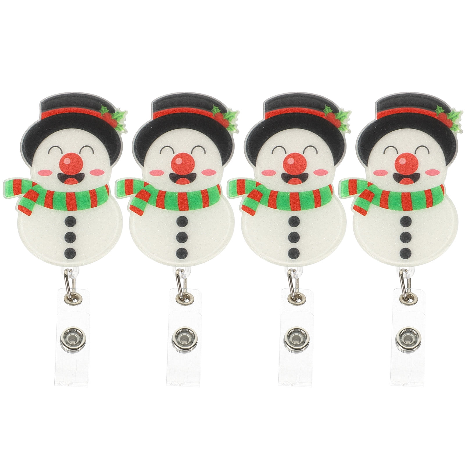 DiMaddie 4Pcs Christmas Retractable Badge Holders with Swivel Clip ...