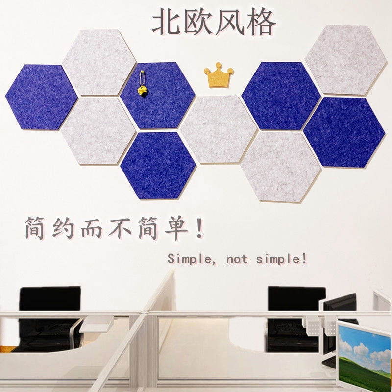 DiMaddie 6pcs Hexagon Felt Board Office Cork Board Self Adhesive Panel ...