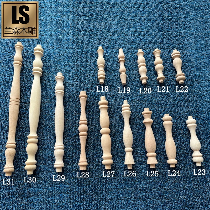 DiMaddie 6pcs Wooden Baluster Spindles Unpainted Baluster Spindles ...