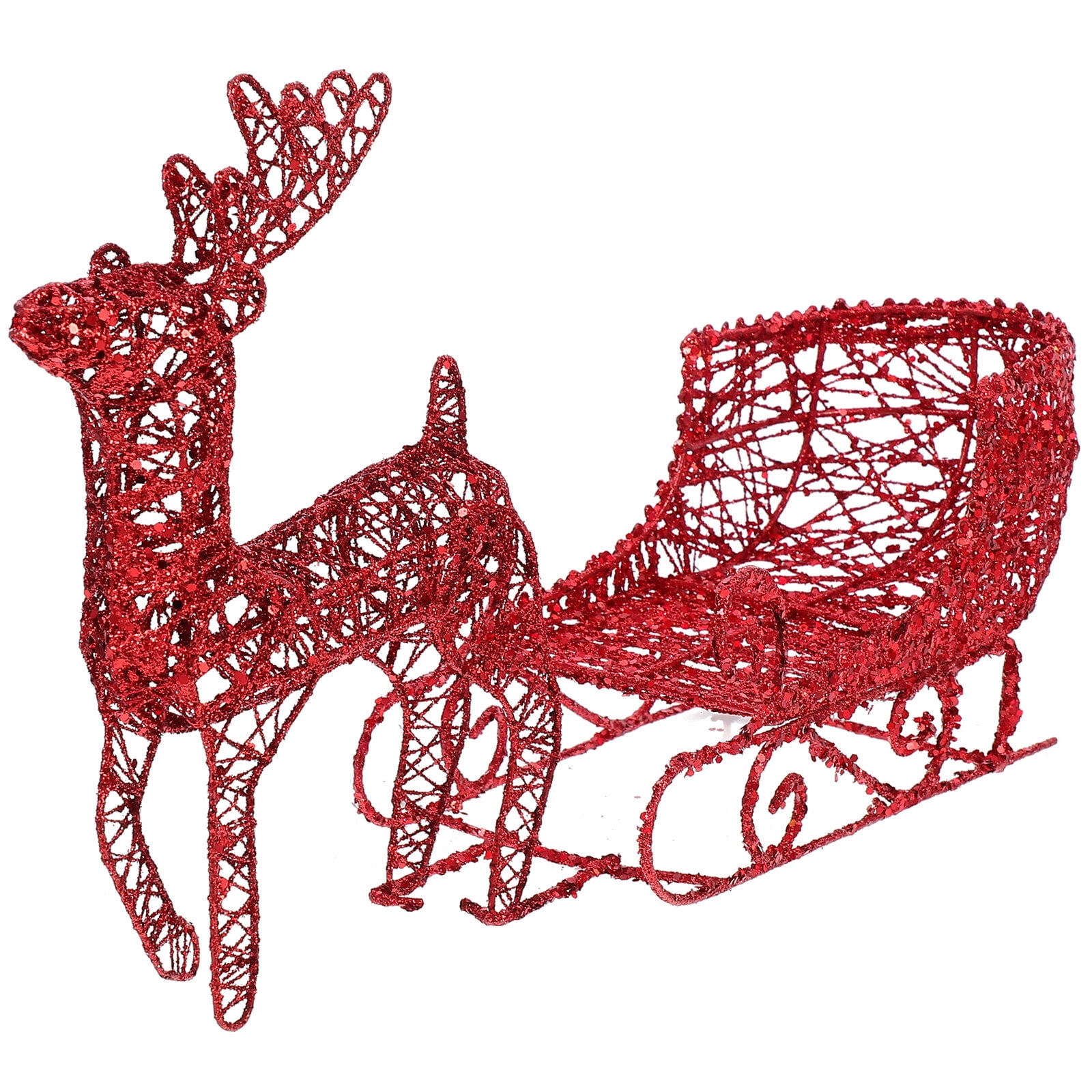 DiMaddie Gold Reindeer & Sleigh Set for Christmas Table Decor - Walmart.com
