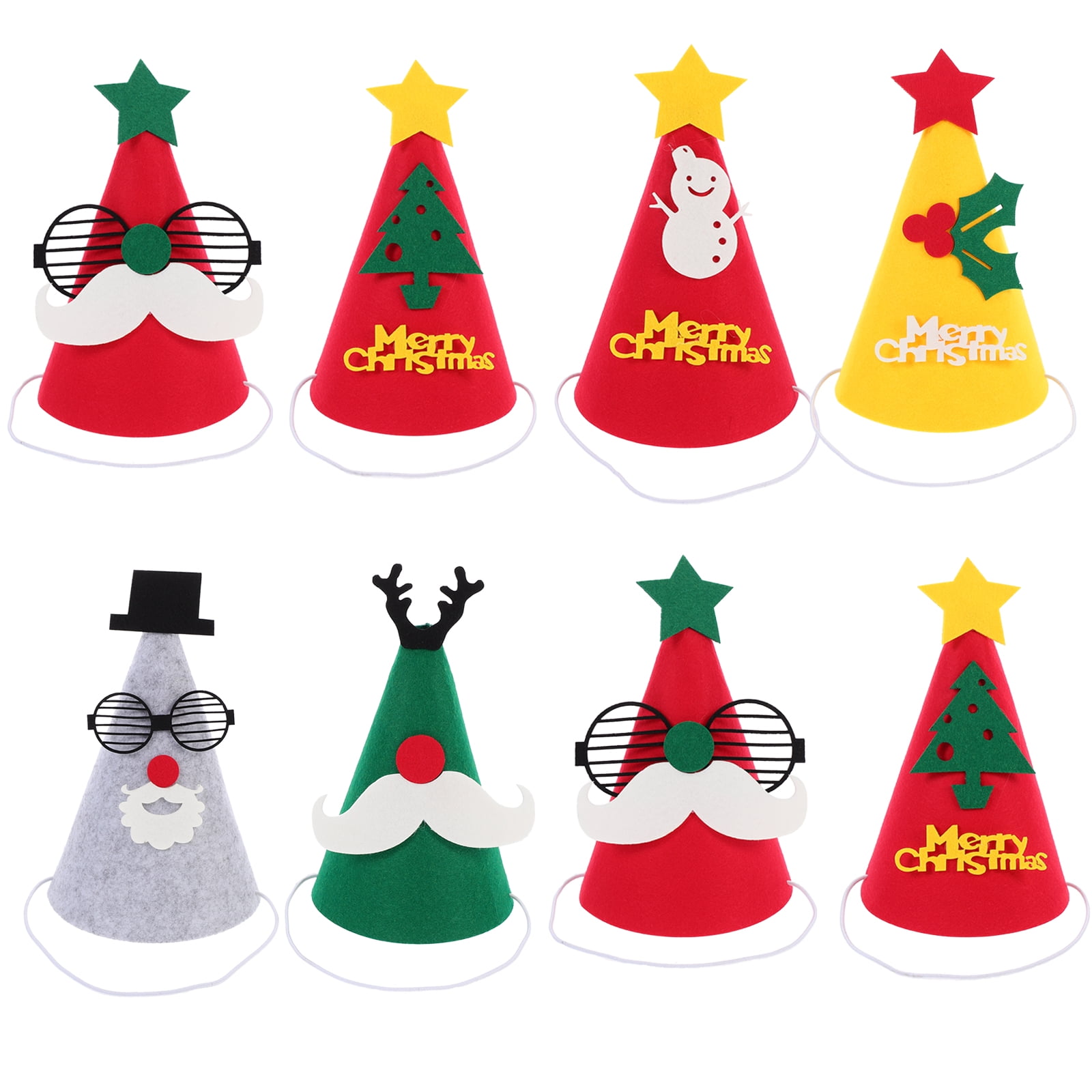DiMaddie Kids Felt Santa Hats - 8 Pack, Random Style - Walmart.com