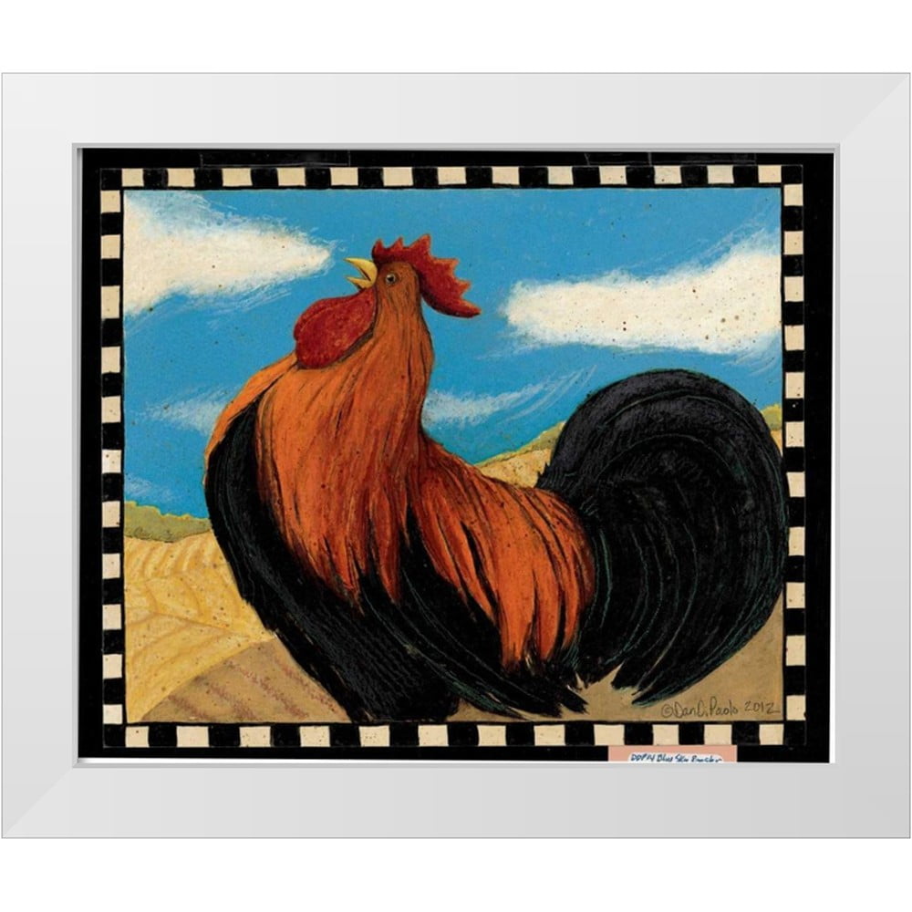 DiPaolo, Dan 31x26 White Modern Wood Framed Museum Art Print Titled - Bluesky Rooster - Walmart.com