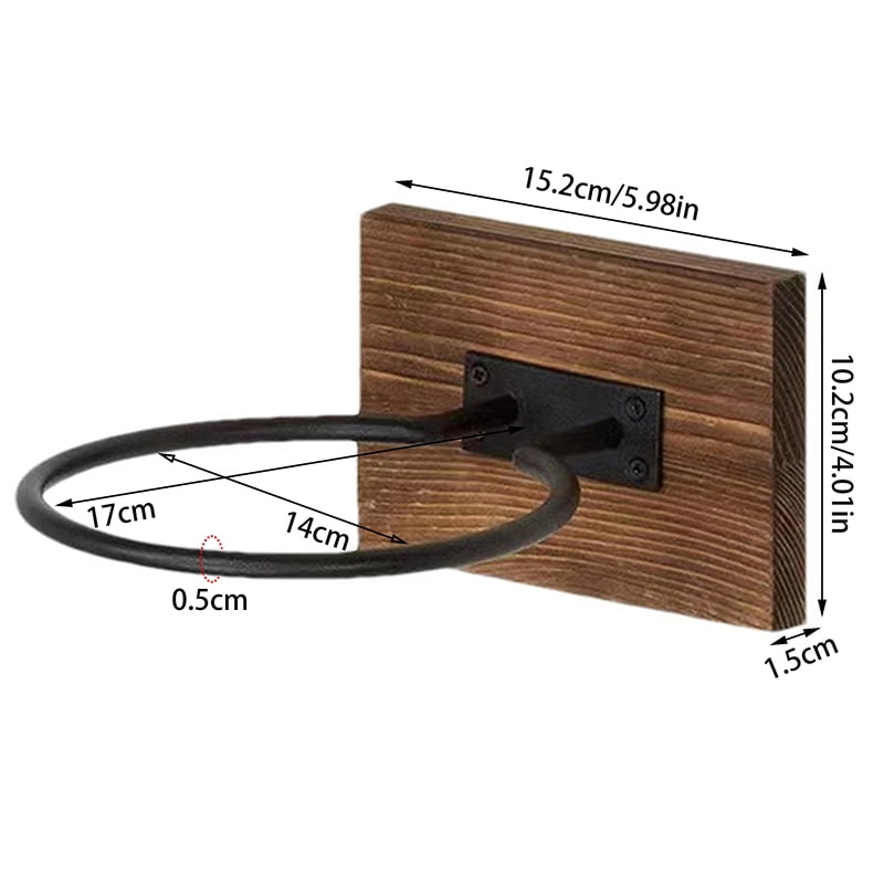(Dia 14cm) Basketball Wall Mount Ball Wall Holder Wood Metal Ball ...